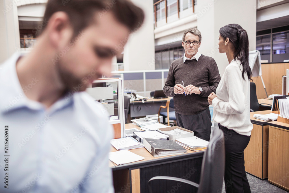 Colleagues with diverse backgrounds working, talking and hanging out in ...