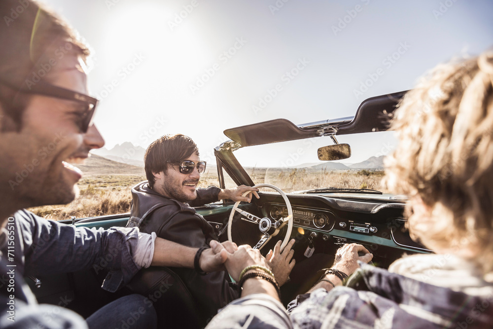 Group of friends driving around and having fun in the South African ...