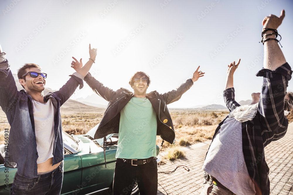 Group of friends driving around and having fun in the South African ...
