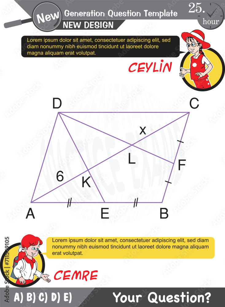 University and high school exam question form, Mathematics, physics ...