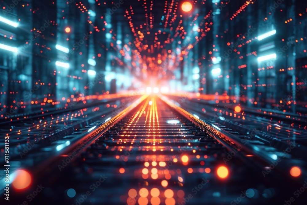 tracking tracing logistics digital overlay depth of field glow white ...