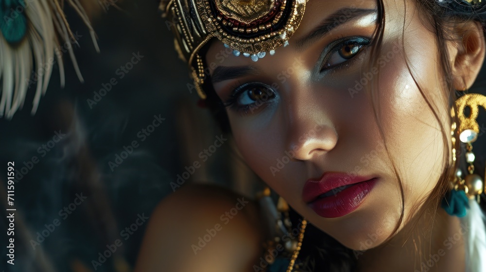 Woman in the Goddess Ancient Aztec Empire Beauty Style - Beautiful ...