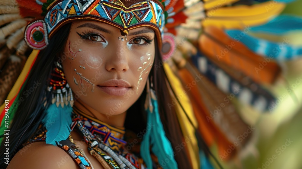 Woman in the Goddess Ancient Aztec Empire Beauty Style - Beautiful ...