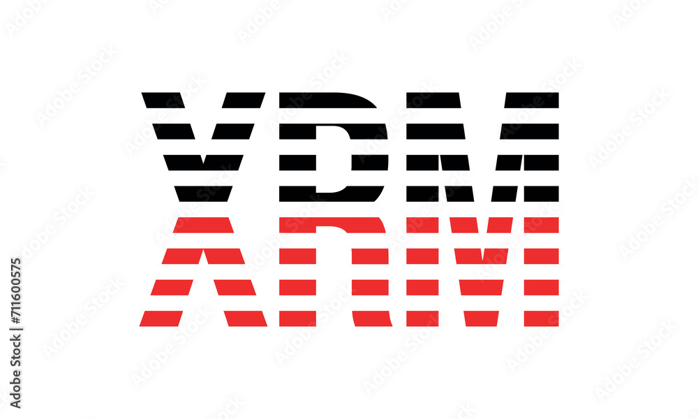 XRM three initial letter iconic line negative space minimal logo design ...