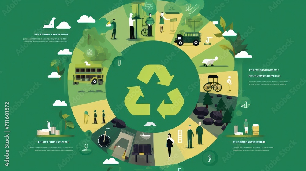 Recycling materials concept, circular economy, emphasizing the ...