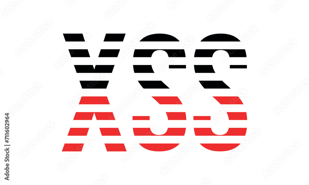 XSS three initial letter iconic line negative space minimal logo design ...