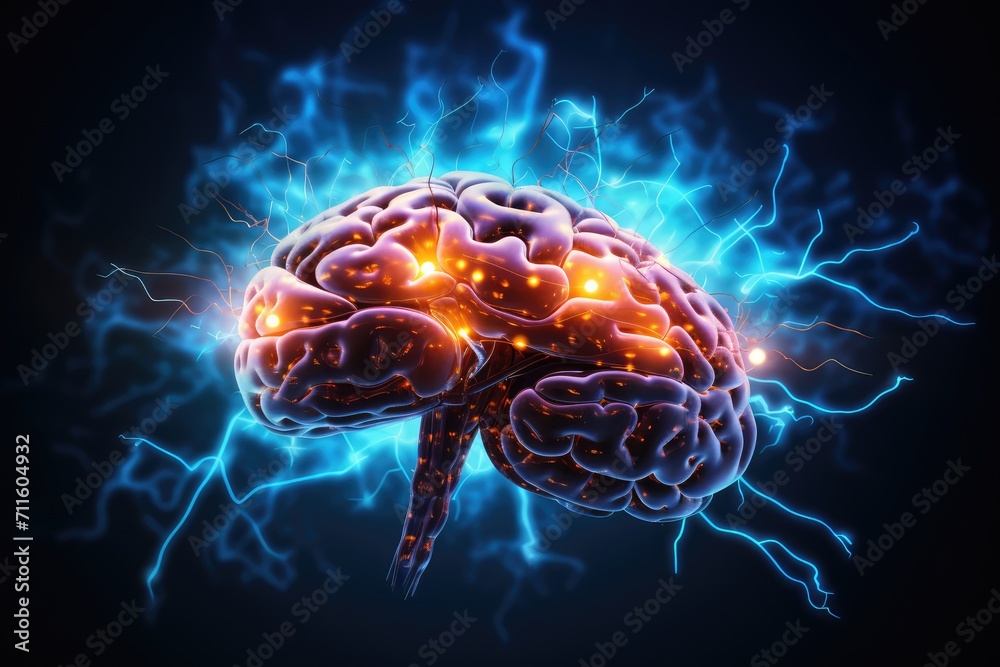 Brain energy lightning and thunderbolt flashes. Oxidative ...