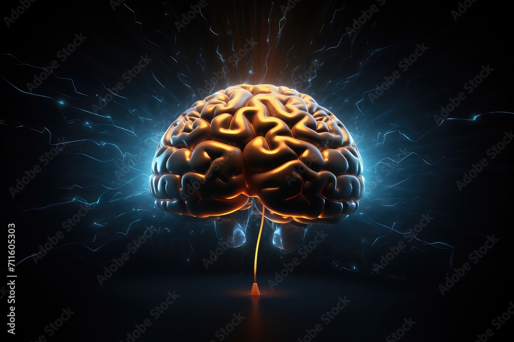 Human Axon Brain dynamic energy lightning and thunderbolt flashes ...