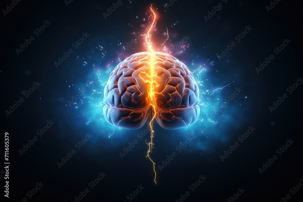 Human Axon Brain dynamic energy lightning and thunderbolt flashes ...