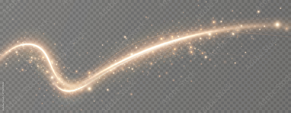Abstract light speed motion effect.Gold color spiral glow effect.Magic ...