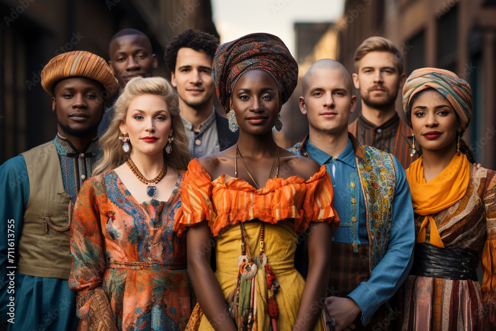 Cross-cultural solidarity: A group of people from diverse backgrounds ...