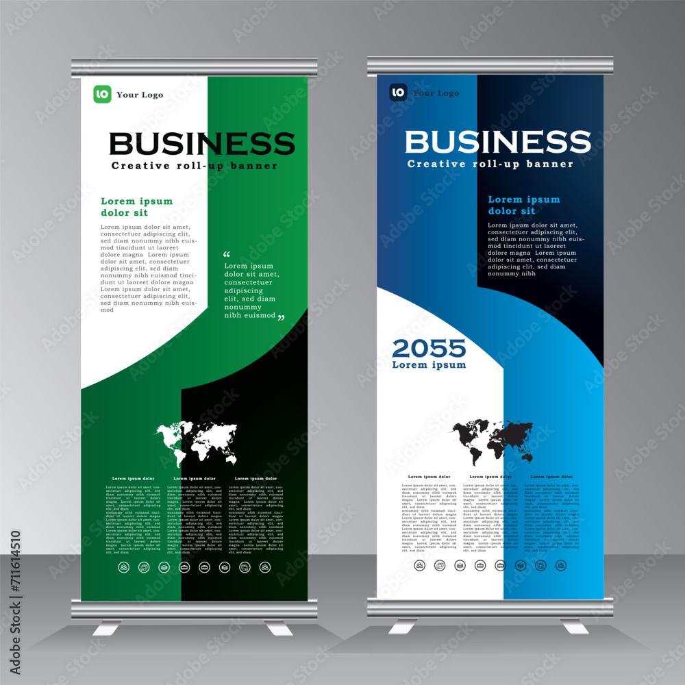 roll up banner, Roll-up banner design, industrial, company, template ...