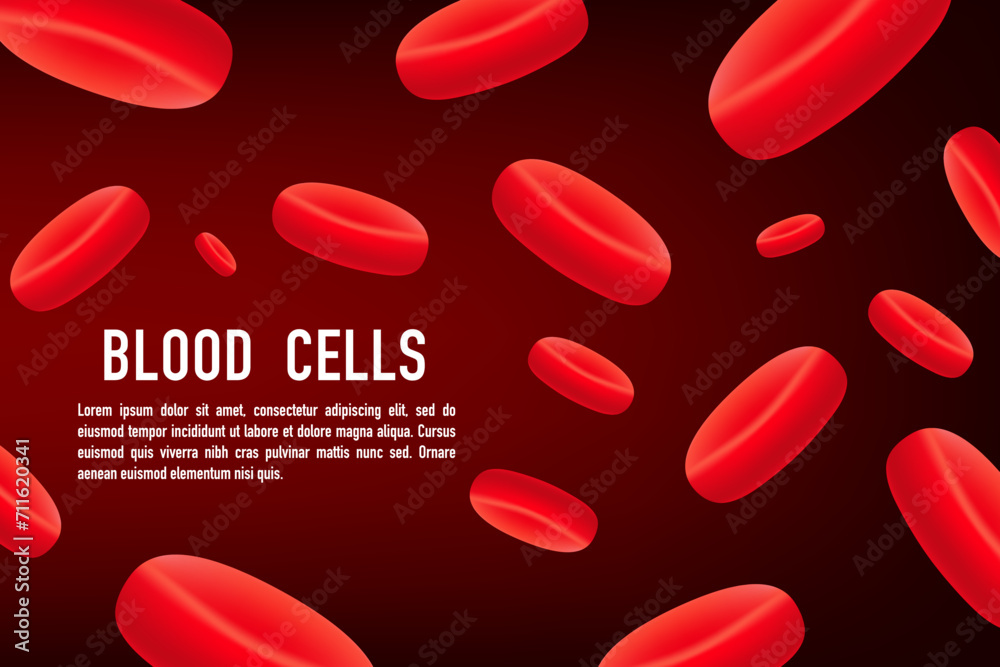 Anemia and leukemia, 3d blood cells diseases vector background with red ...