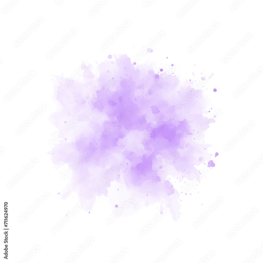 Abstract purple watercolor water splash on a white background. Vector ...
