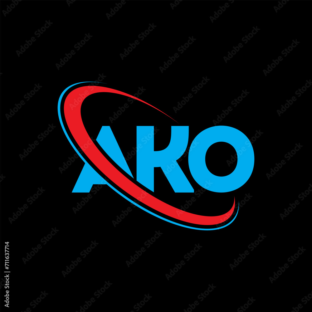 AKO logo. AKO letter. AKO letter logo design. Initials AKO logo linked ...