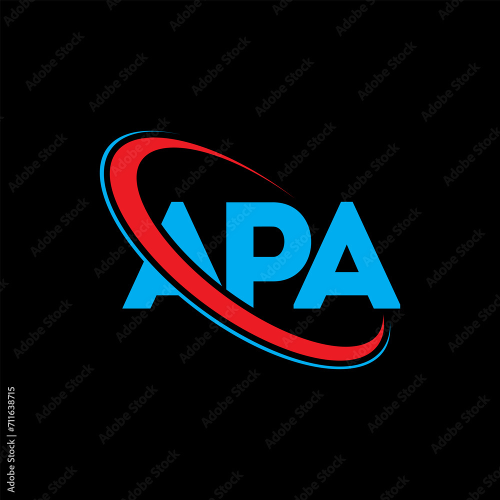 APA logo. APA letter. APA letter logo design. Initials APA logo linked ...