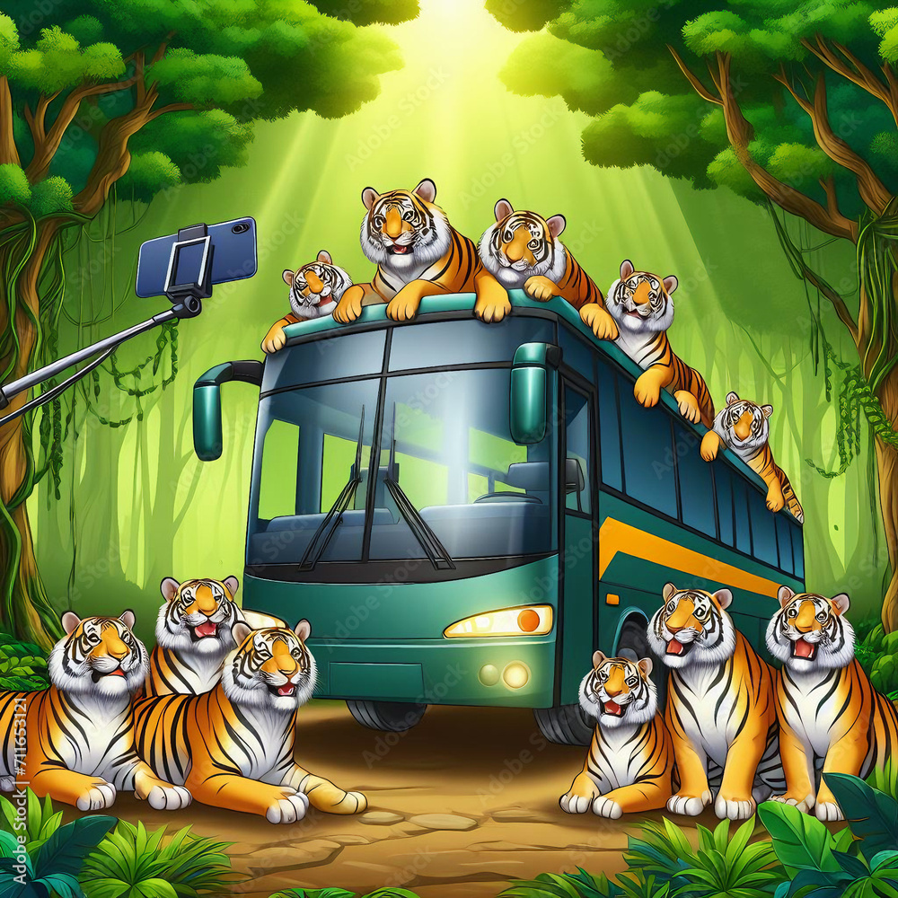 Tigers Group Photo session in the Jungle, Animal Group Photography ...