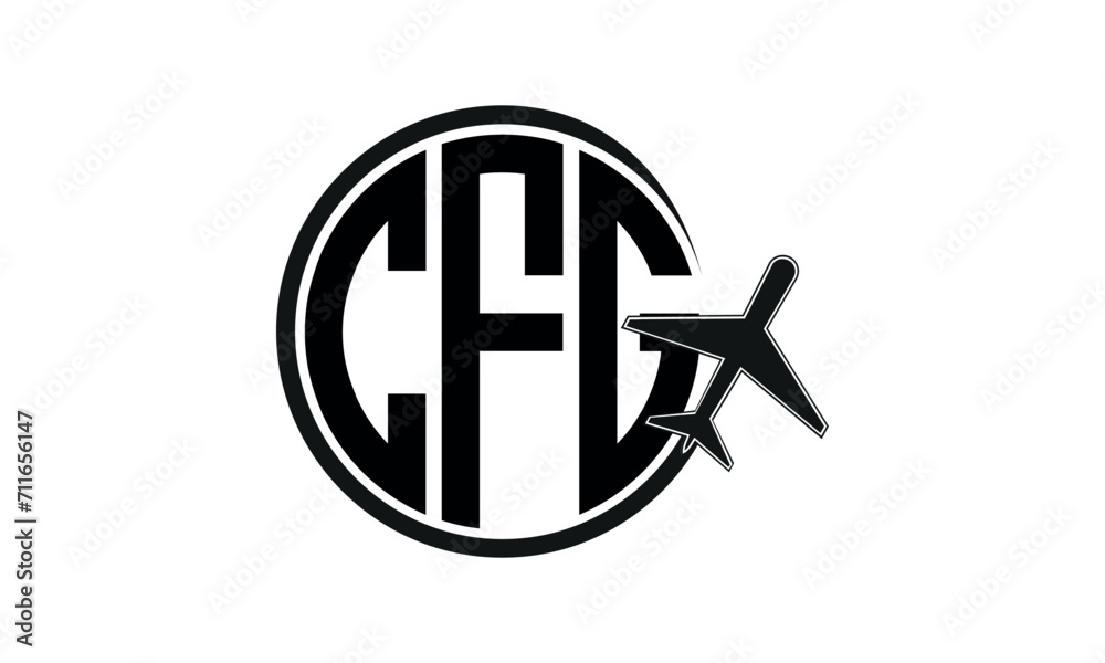 CFG three initial letter circle tour & travel agency logo design vector ...