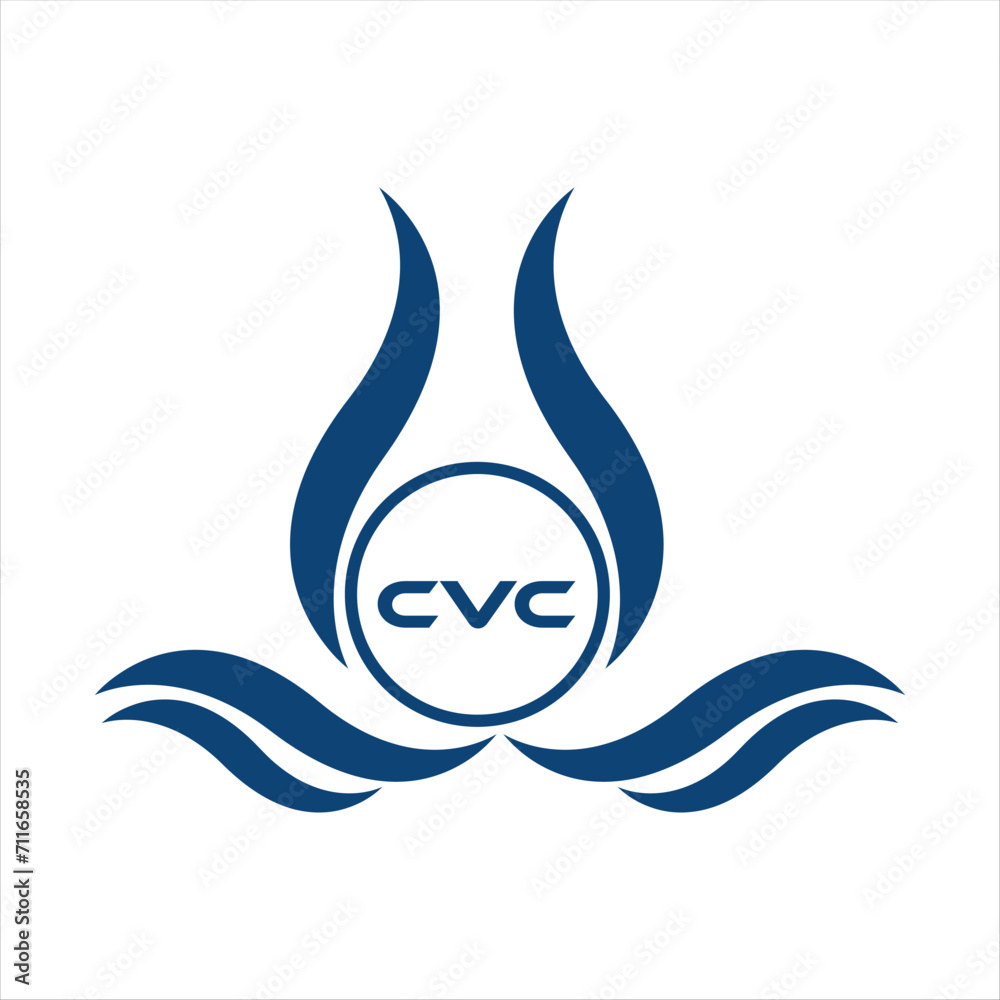 CVC letter water drop icon design with white background in illustrator ...