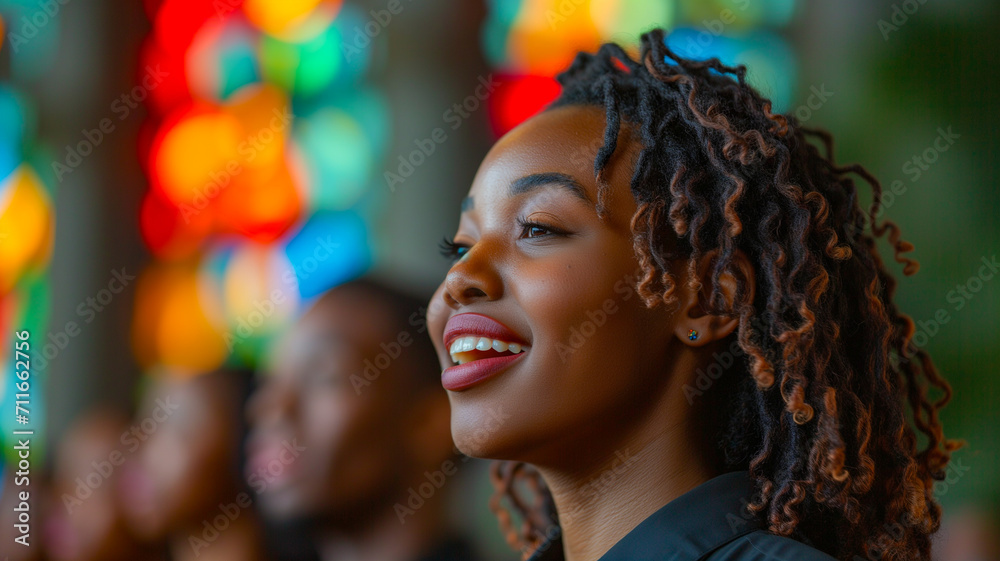Gospel Singer Praising Lord Jesus Christ. Song Spreads Blessing ...
