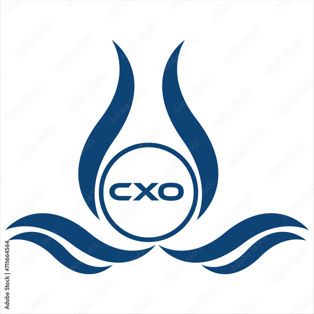 CXO letter water drop icon design with white background in illustrator ...