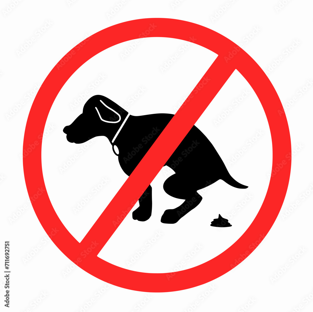 No dog pooping sign, Dog Shitting is not allowed isolated on white ...
