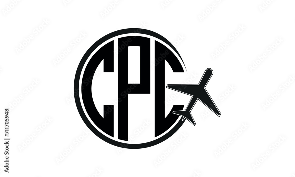 CPC three initial letter circle tour & travel agency logo design vector ...