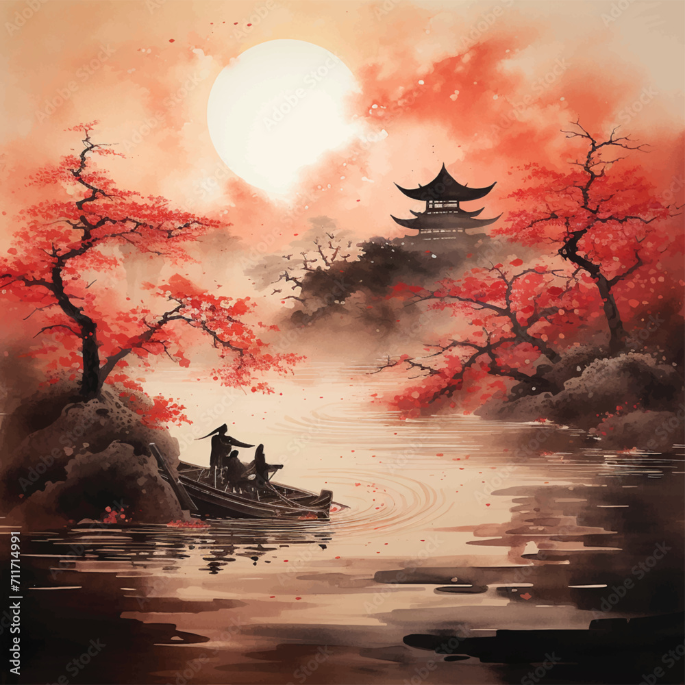 Zen calligraphy metal paint japanese writing art japanese sumi e ...