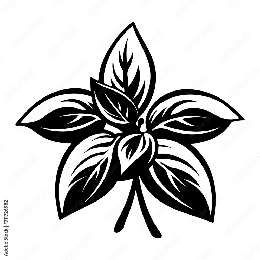 basil icon illustration, basil black silhouette logo svg vector Stock ...