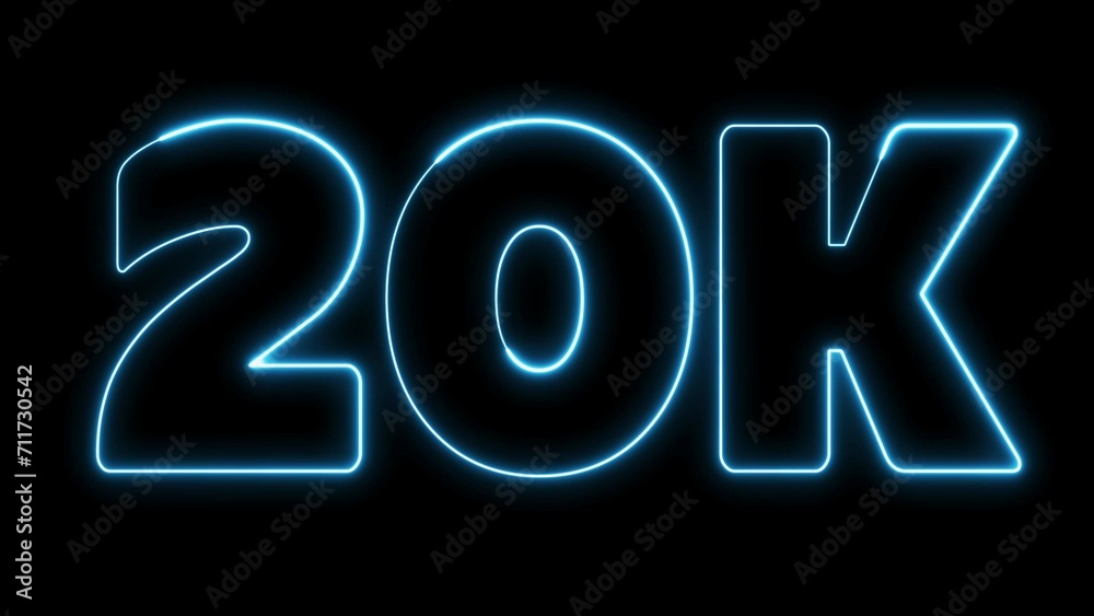 20K Electric Blue Lighting Text With Animation On Black Background 20 20k-electric-blue-lighting-text-with-animation-on-black-background-20