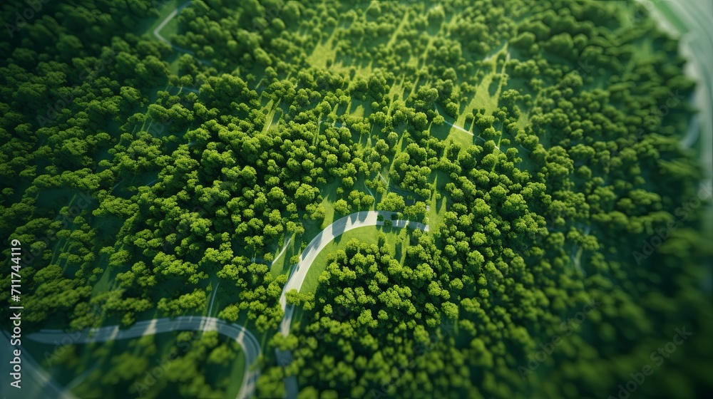 green environment earth protect Aerial top view green forest with earth ...