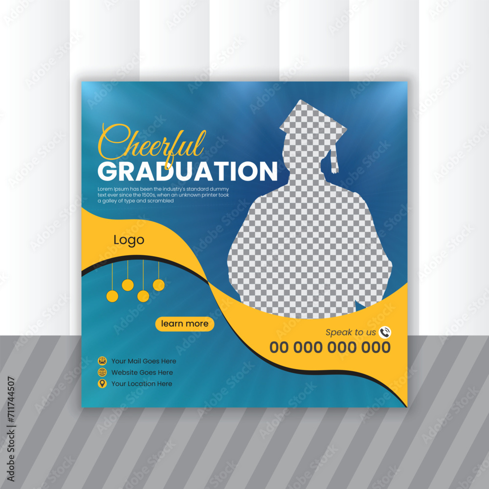 vector happy graduation or graduation ceremony square Instagram social ...