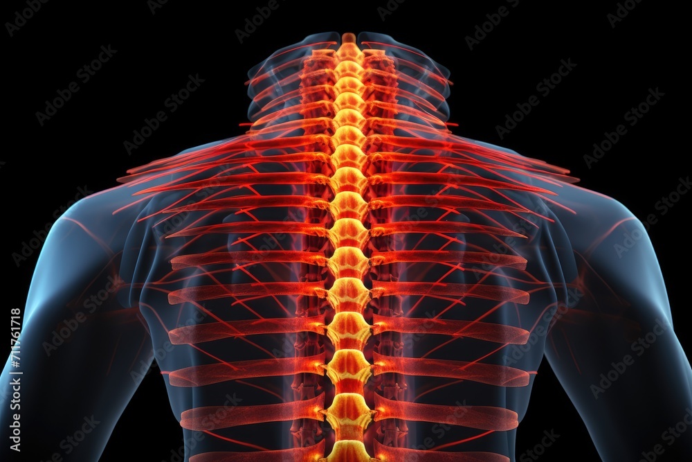 An image of a man viewed from behind, with his back highlighted, Human ...