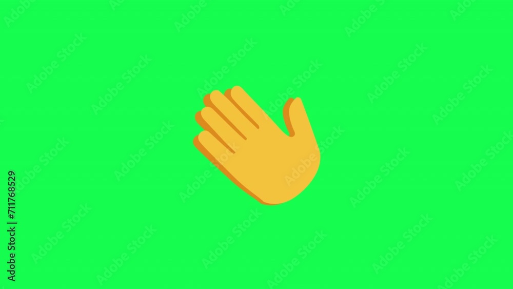 Hands clap icon animation on alpha channel and green background. Hands ...