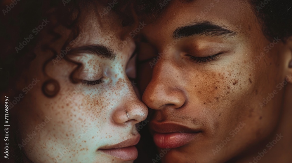 Empathy and Connection Concept, Close-Up of Two People Hugging, Eyes ...