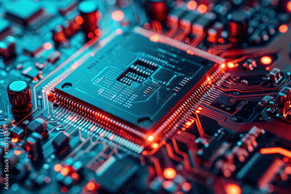 a motherboard CPU processor microchip initiates the digitalization of ...