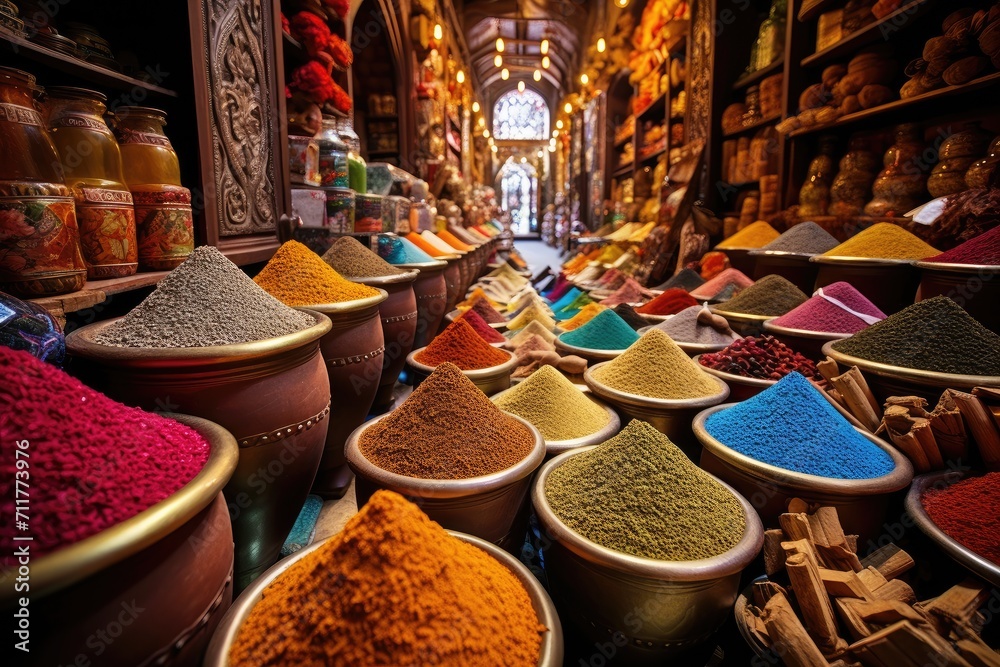 Assorted Spices Galore, Immerse in an exotic spice bazaar, with ...