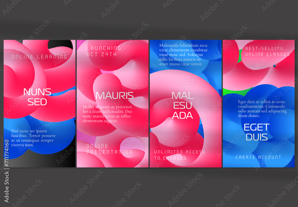 Social Media Post Layout with Futuristic Wavy Gradient Shape Stock ...