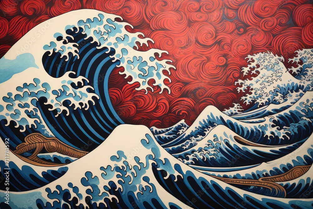 This stunning painting showcases the immense power and beauty of a ...