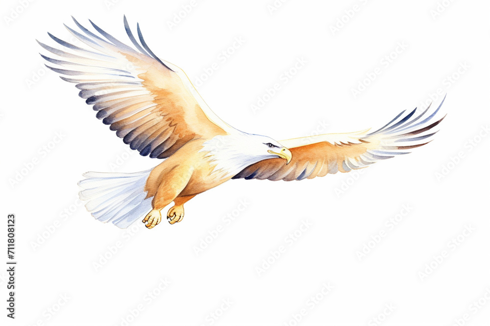 Eagle, soaring high , cartoon drawing, water color style, AI Generated ...