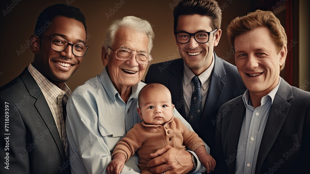 essence of family legacy with a heartwarming portrait. Three ...