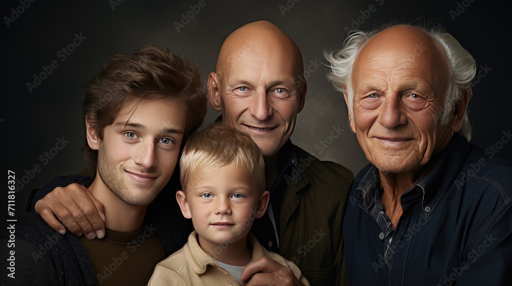 essence of family legacy with a heartwarming portrait. Three ...