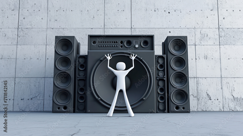 Sonic Immersion: White Stick Figure Confronts Monumental Loudspeakers ...