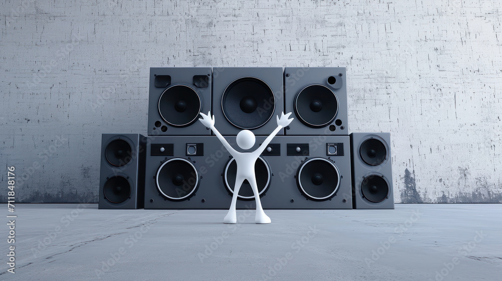 Sonic Immersion: White Stick Figure Confronts Monumental Loudspeakers ...