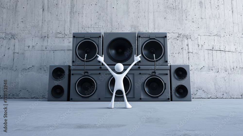 Sonic Immersion: White Stick Figure Confronts Monumental Loudspeakers ...