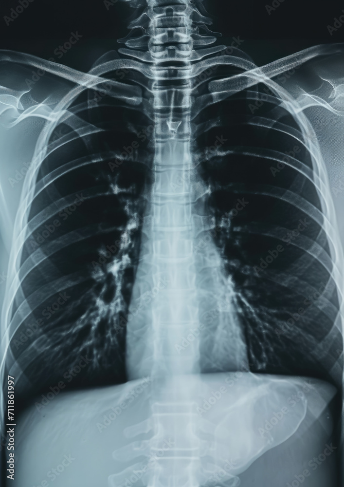 human chest x-ray, lungs, ribs, bones, medicine, treatment, hospital ...
