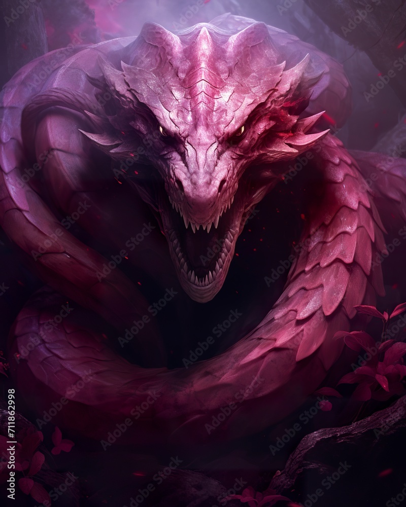 Artistic representation of the Lernian hydra in Greek mythology ...