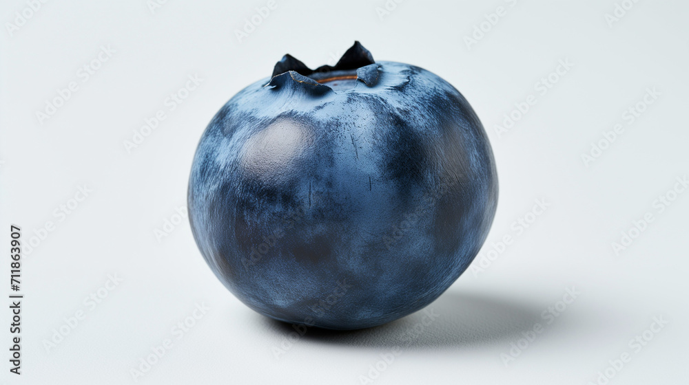A whole blueberry, light blue and white color scheme, blueberry angle ...