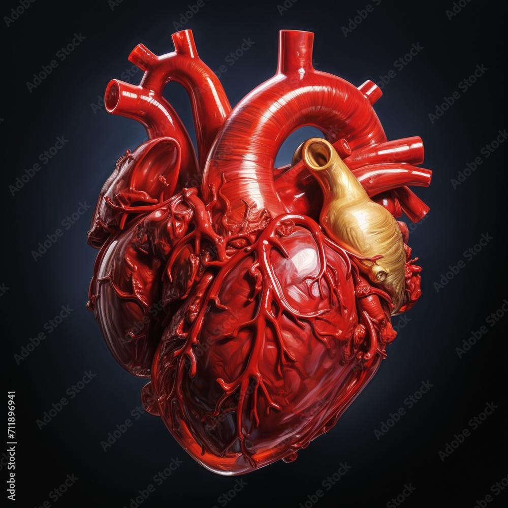 Human heart ultra realistic illustration with isolated background AI ...