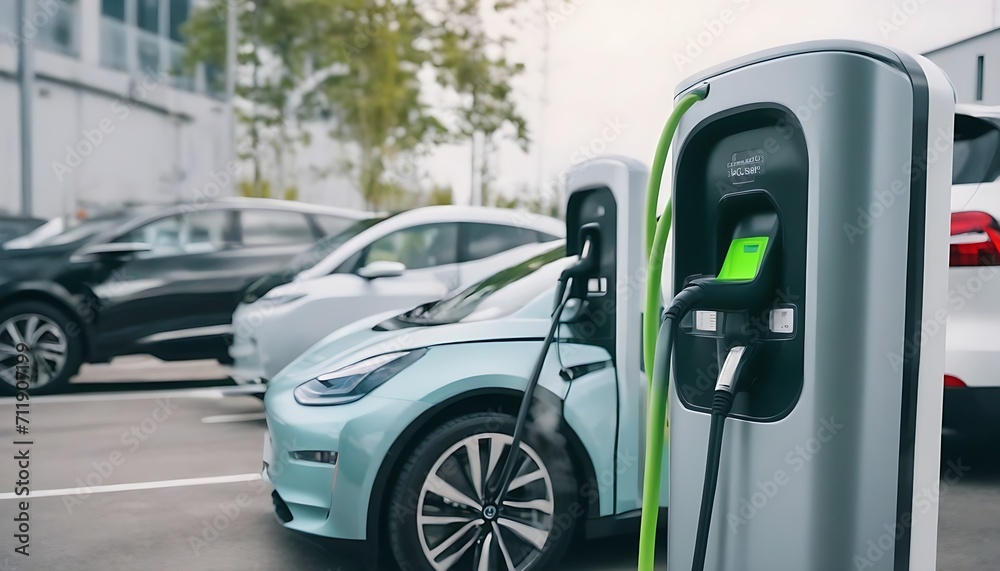 Electric car charging station for charge EV battery. Plug for vehicle ...